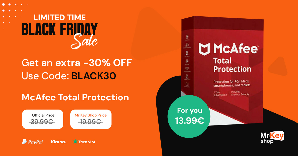 BLACK FRIDAY: McAfee Total Protection - 43% OFF - Blog Mr Key Shop